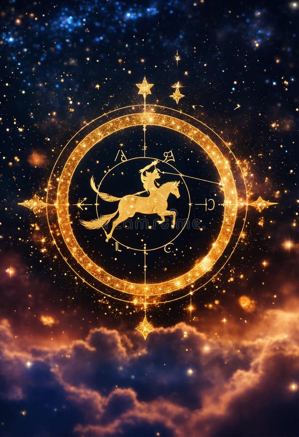 Zodiac Sign Sagittarius on a Background of Stars. Selective Focus Stock ...
