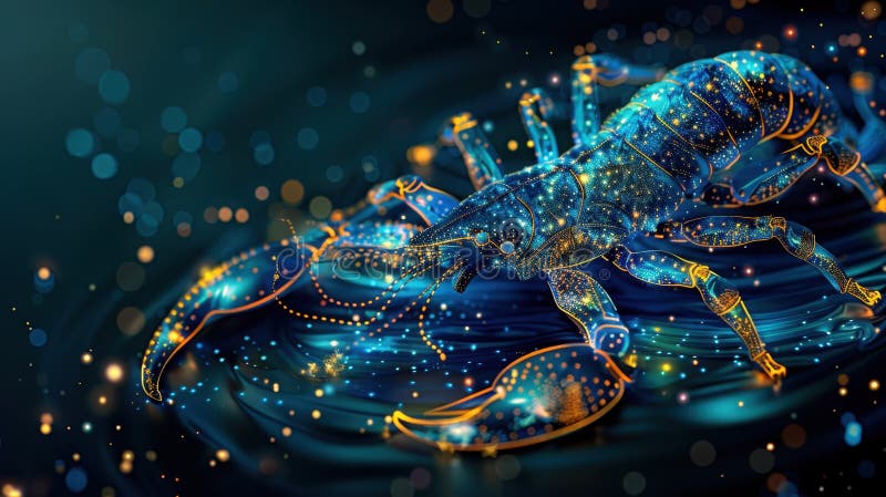 The Zodiac Sign is Scorpio on an Abstract Background. the Design of the ...