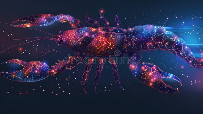The Zodiac Sign is Scorpio on an Abstract Background. the Design of the ...
