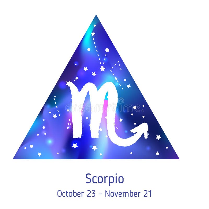 Zodiac Sign Scorpio Over Hipster Triangle with Space Galactic Stock ...
