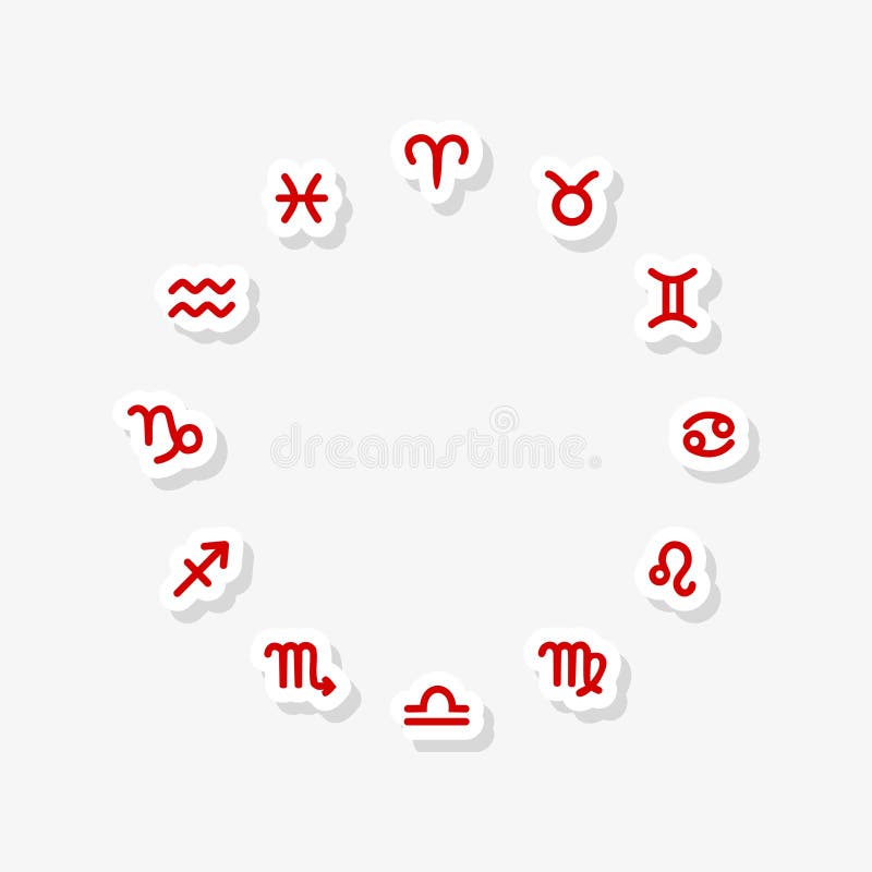 Zodiac sign sticker stock vector. Illustration of blue - 129261190