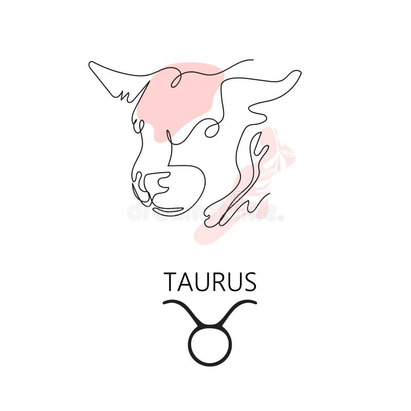 Zodiac Sign Taurus One Line Vector Illustration In The Style Of