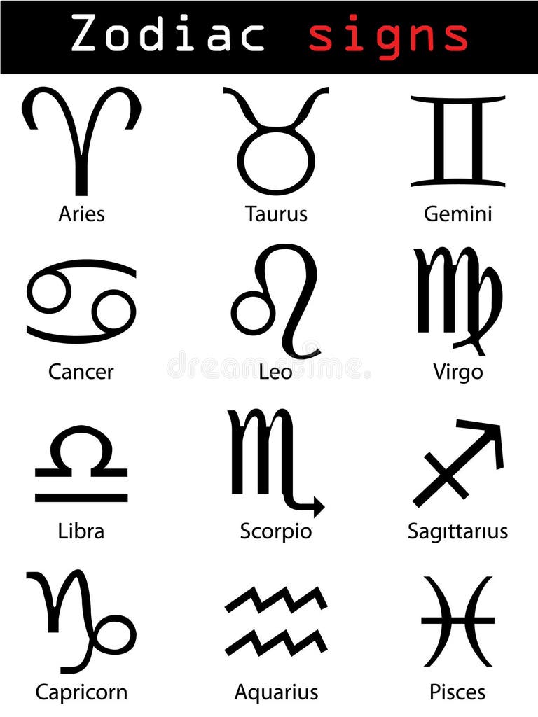 Black White Zodiac Signs Stock Illustrations – 3,725 Black White Zodiac ...