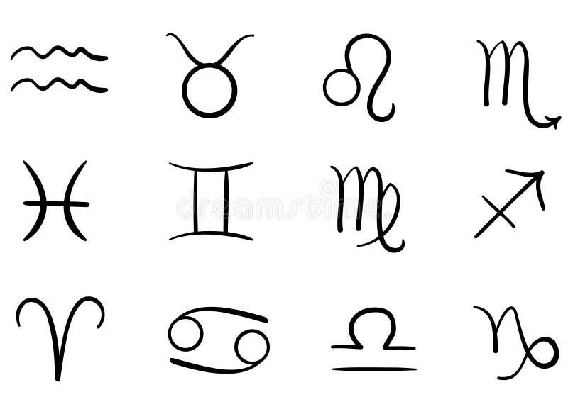 Astrology Signs Calligraphy Stock Vector - Illustration of painting ...