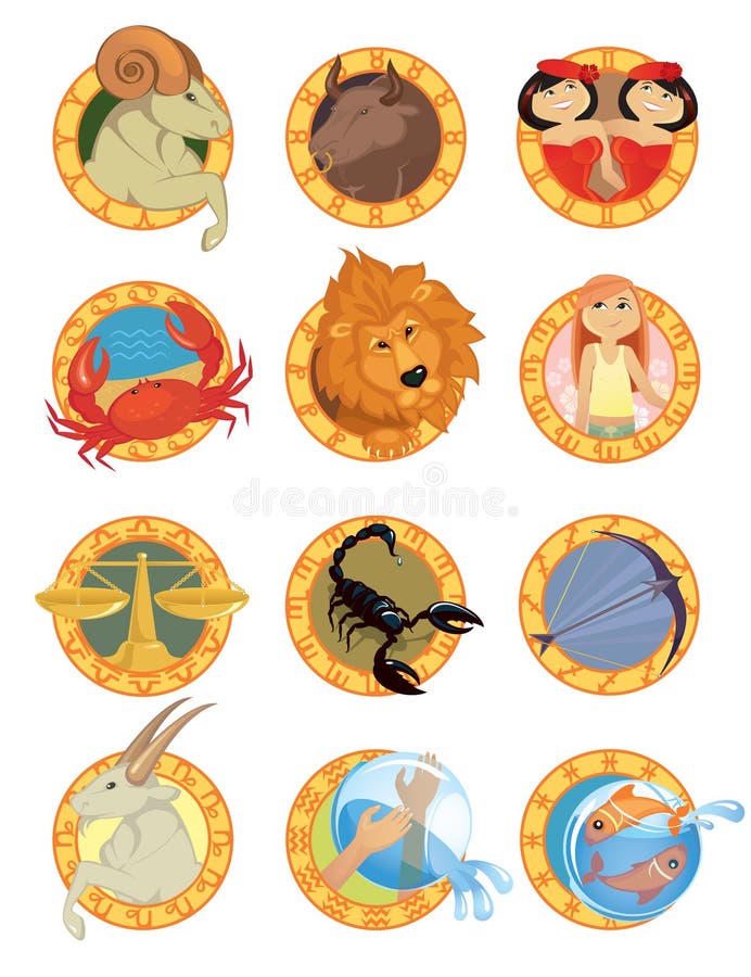 Vector signs of zodiac stock vector. Illustration of star - 16791884