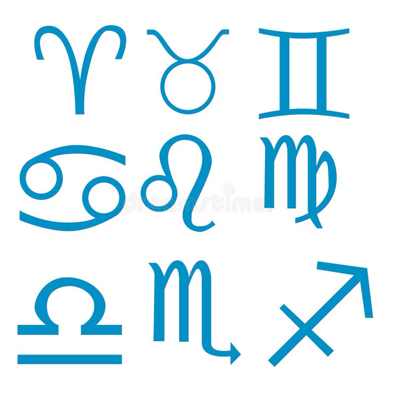 Astrology Signs Calligraphy Stock Vector - Illustration of painting ...