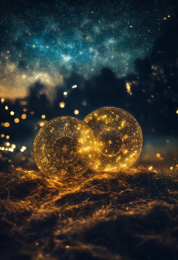 Zodiac Signs Against the Background of the Starry Sky. Selective Focus ...