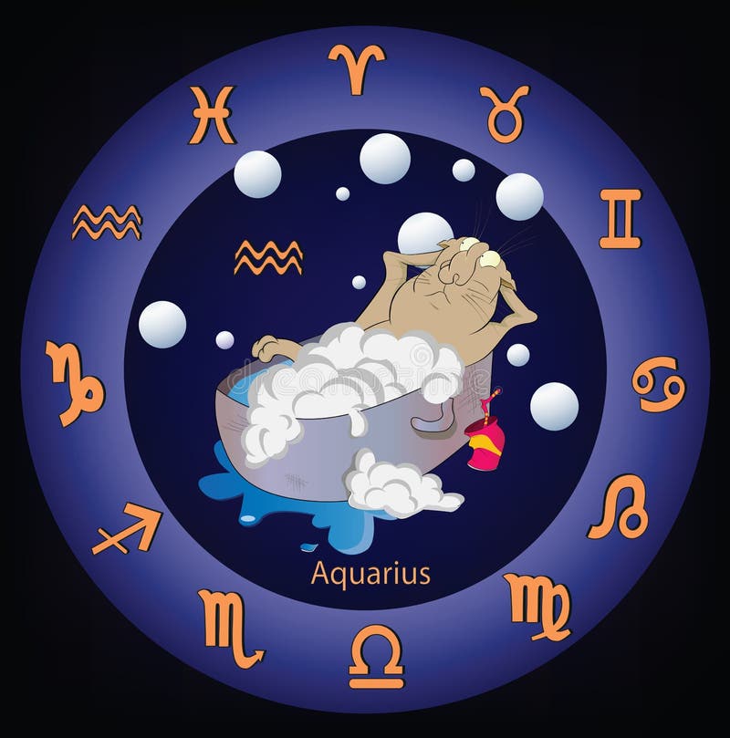 Zodiac Signs The Aquarius Cartoon Stock Vector Illustration Of