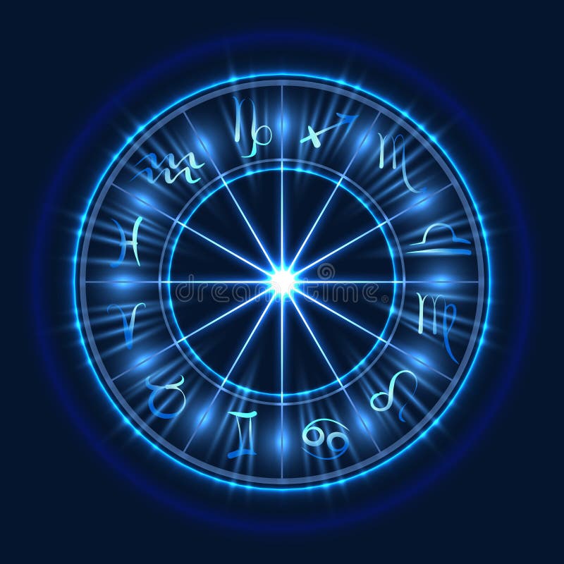 Zodiac Signs. Astrological Symbols in a Light Circle, Vector Stock ...