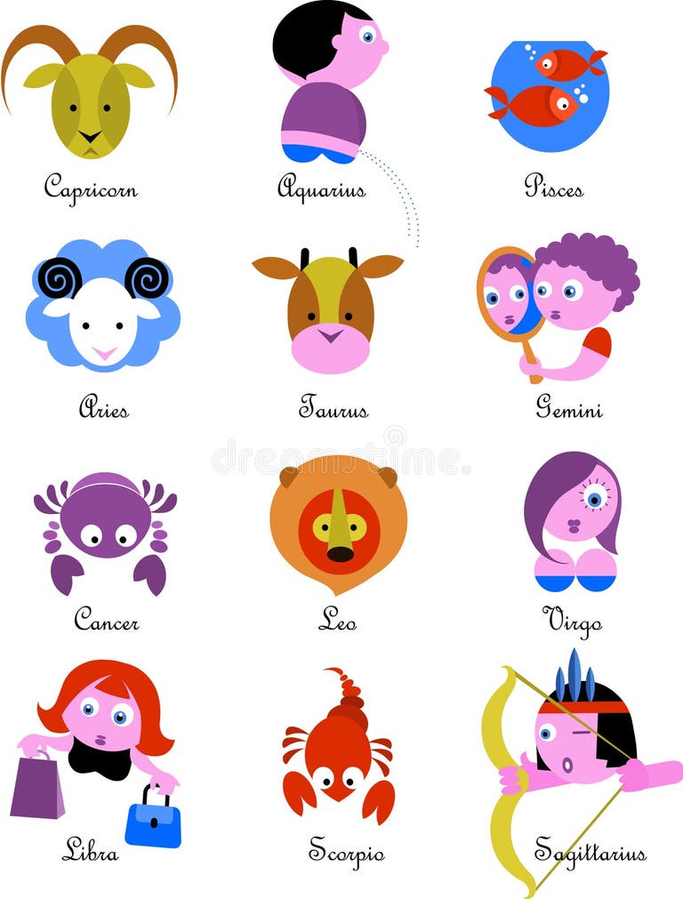 Children Zodiac Pisces Stock Illustrations – 426 Children Zodiac Pisces ...