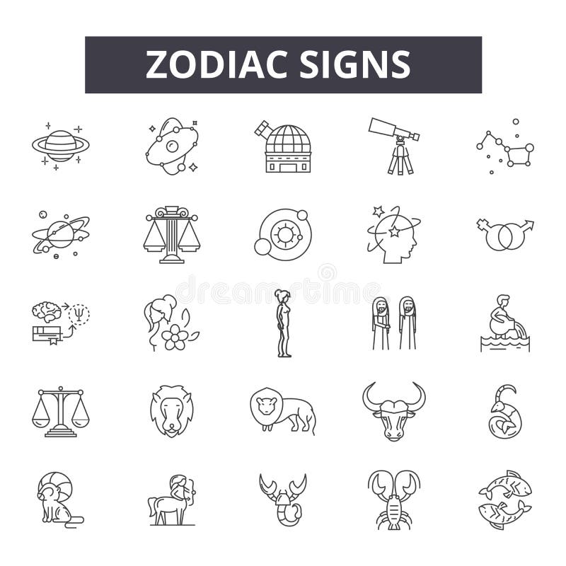 Astrological Zodiac Outline Star Signs Horoscope Vector Design Stock ...