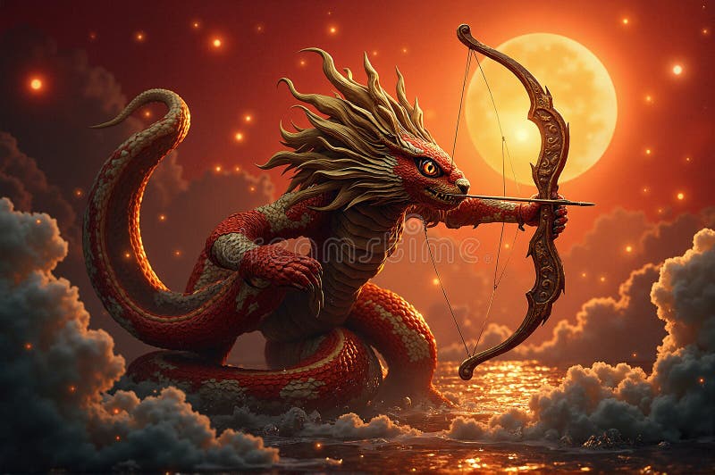 Zodiac Signs Mythical Snakes in the Year of the Snake Stock Image ...