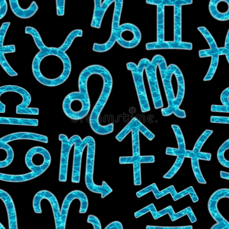 Zodiac Signs Seamless Pattern. Horoscope Symbols Stock Illustration ...