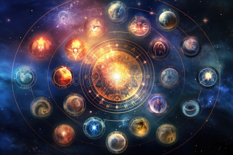 Zodiac Signs in Space. Elements of this Image Furnished by NASA, AI ...