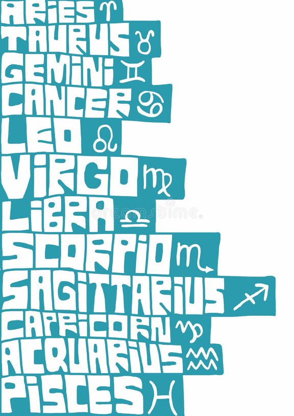 Zodiac signs stock illustration. Illustration of drawing - 36141850