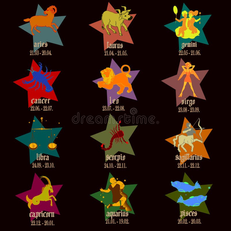 Zodiac signs. stock vector. Illustration of astrology - 32814192