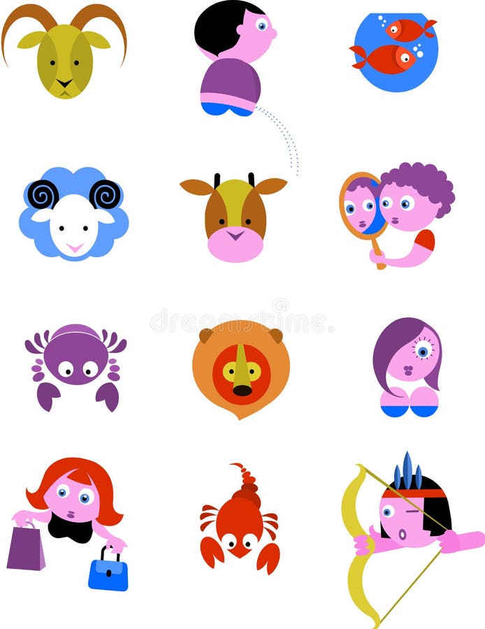 Zodiac Star Signs / icons stock vector. Illustration of logo - 5658819