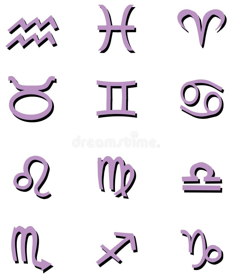 Zodiac symbols stock illustration. Illustration of horoscope - 112700