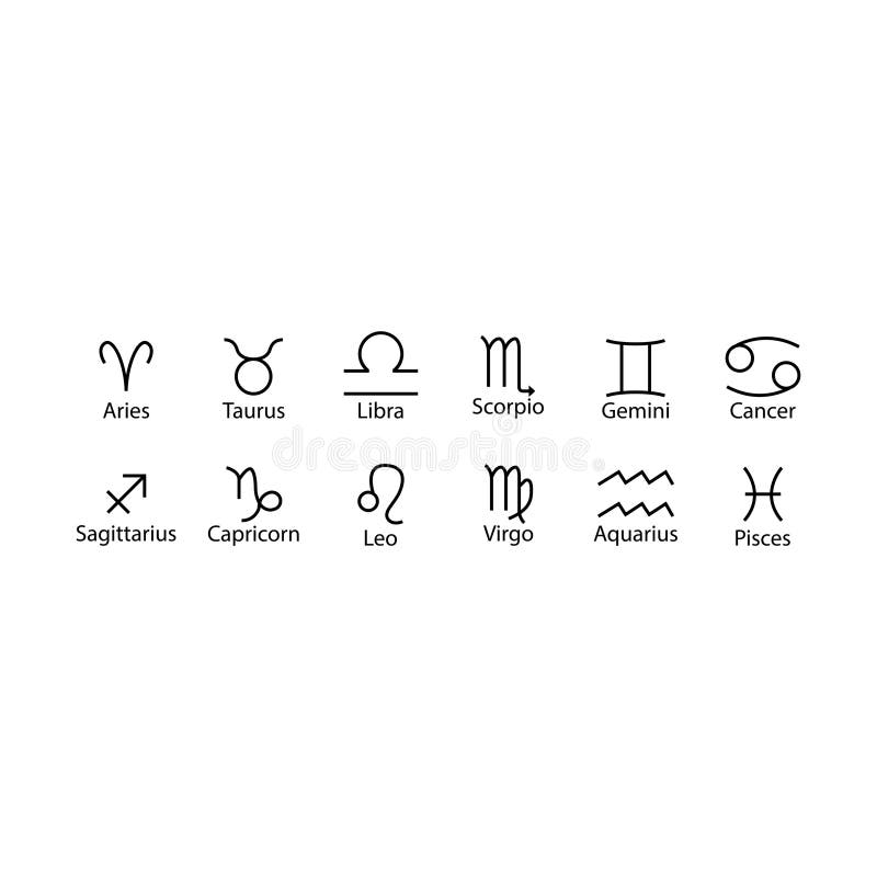 Zodiac symbols icon vector stock vector. Illustration of sign - 295783491