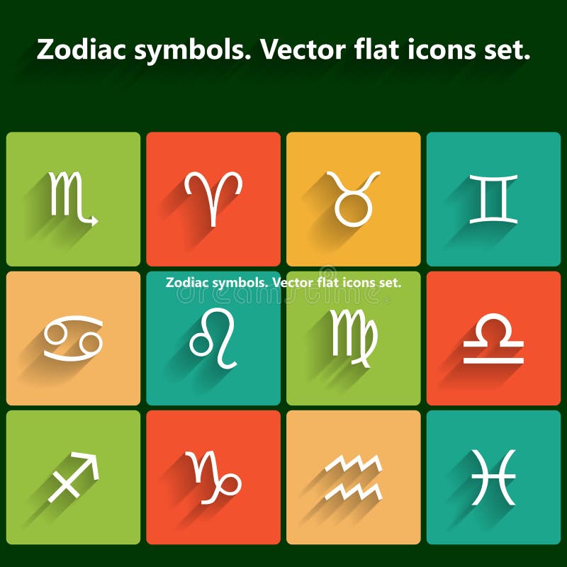 Astrological Planets and Corresponding Zodiac Sign Symbols with Labels ...