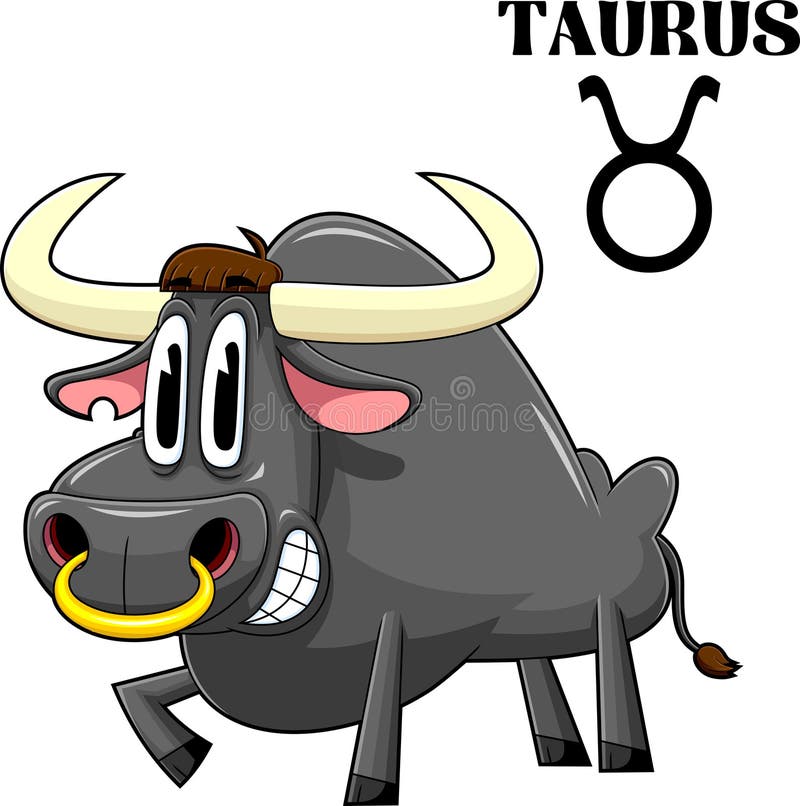 Taurus Cartoon Character Horoscope Zodiac Sign Stock Vector ...