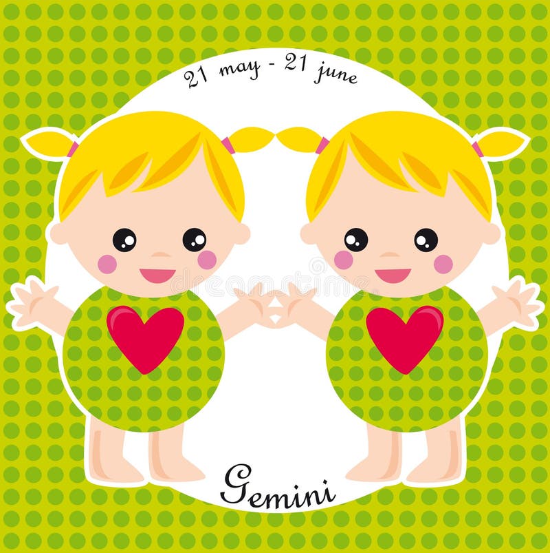 Zodiac- Tweeling vector illustratie. Illustration of juni - 5991025
