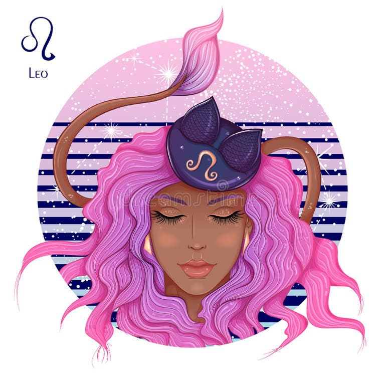 Astrological Sign Leo Beautiful Girl Stock Illustrations 341