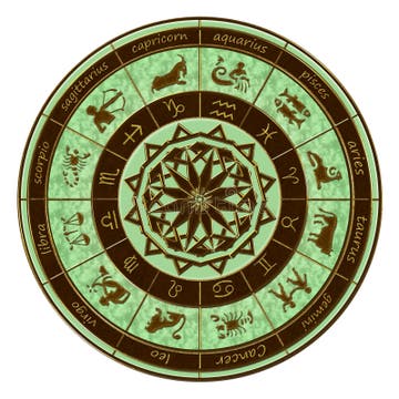 Zodiac wheel horoscope stock image. Image of disk, cancer - 10343241