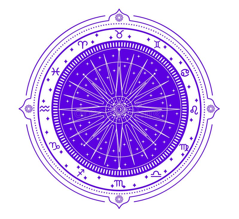 The zodiac wheel stock vector. Illustration of mystery - 313954054