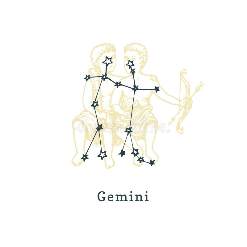 Zodiac Constellation Of Cancer In Engraving Style Vector Retro Graphic