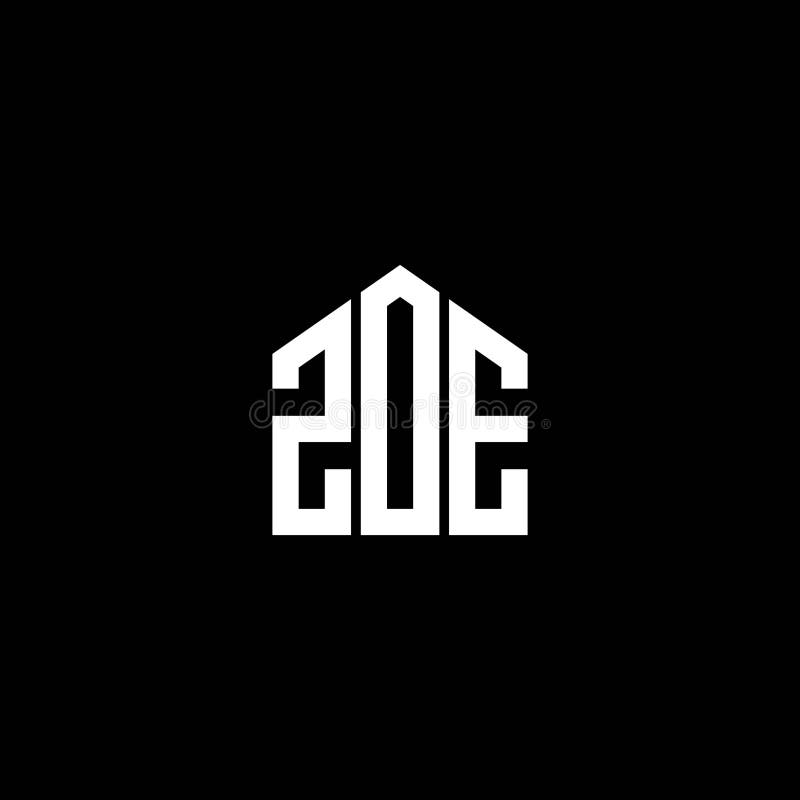 ZOE Letter Logo Design on BLACK Background. ZOE Creative Initials ...