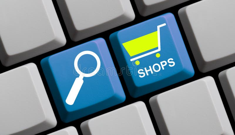 Zoek naar Online Winkels stock afbeelding. Image of winkel - 68728353