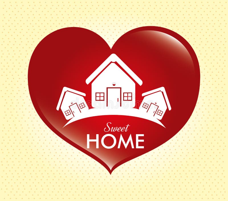 Hartteken Met Dak, Huis Met Hart Rood Pictogram, Het Symbool Van Het ...