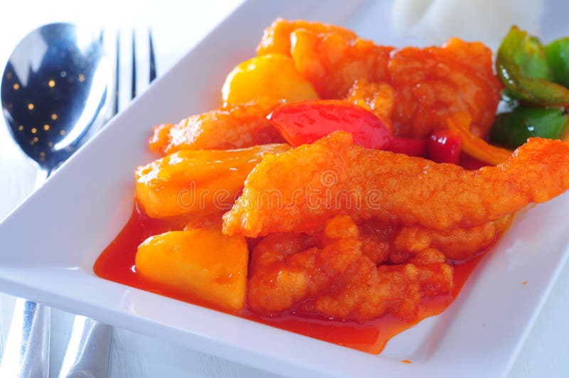 Zoete zure vissen stock foto. Image of rood, vissen, voedsel - 28737926