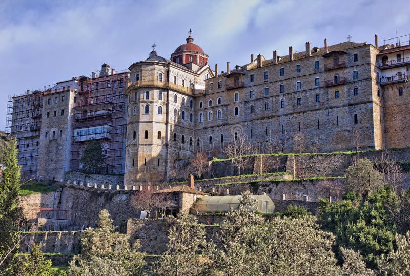Zograf Bulgarian Monastery At Mt Athos Royalty Free Stock Photo - Image ...