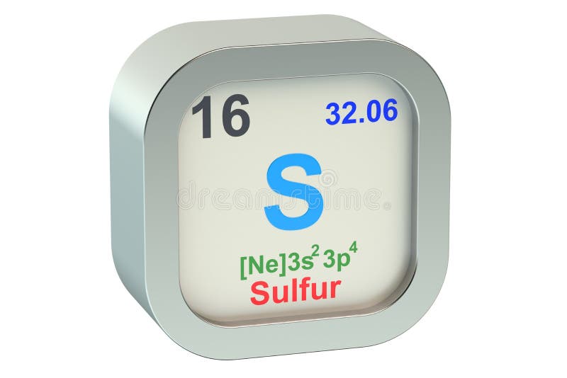 Zolfo S, Segno Dell'elemento Chimico Rappresentazione 3d Illustrazione ...