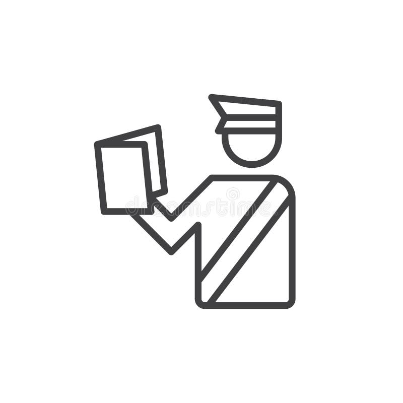 Zollbeamteikone Immigrationsoffizier Mit Pass Elemente Von Multi ...