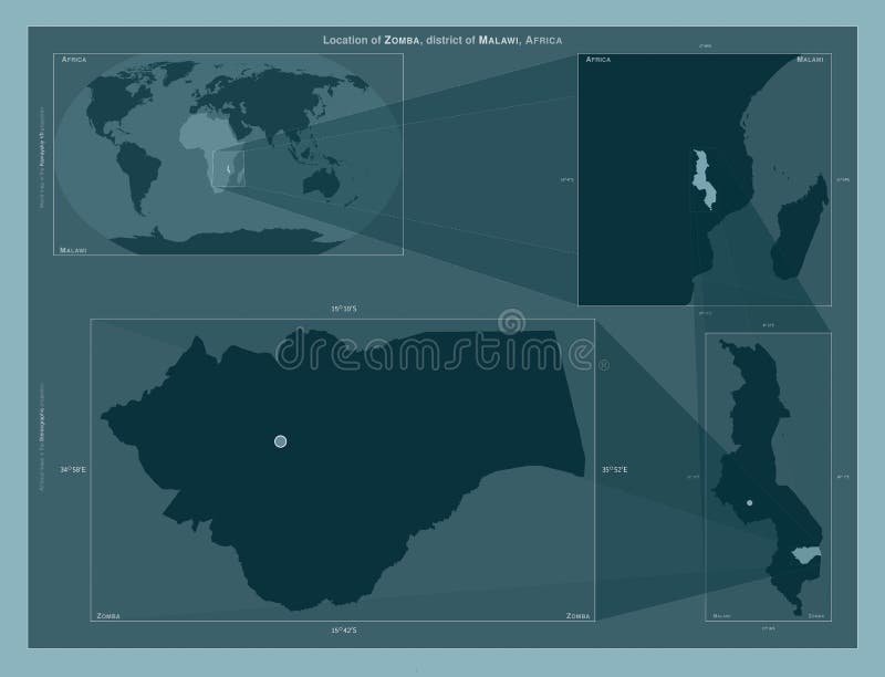 Zomba, Malawi. Described Location Diagram Stock Illustration ...