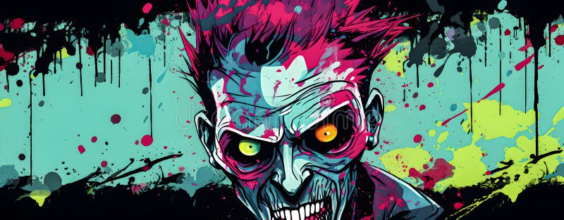 Zombie Abstract Face Graffiti Style Stock Photo - Image of mask ...