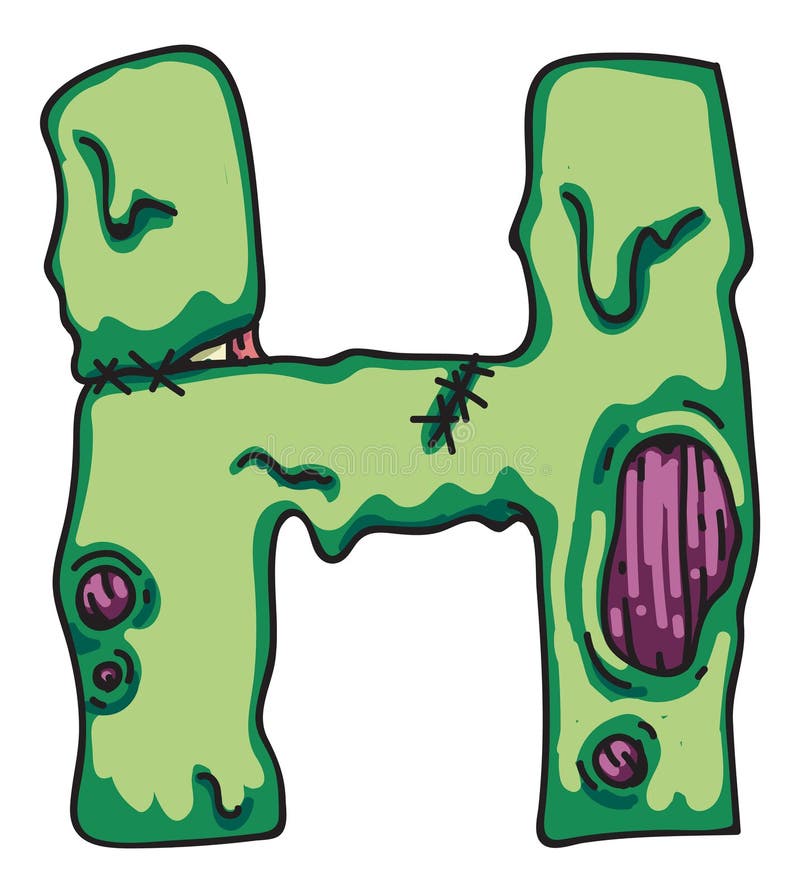 Zombie Alphabet Letters. Creepy Design for Prints. Stock Vector ...