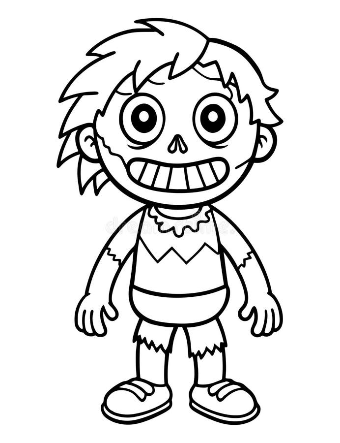 Zombie Apocalypse Coloring Page for Kids Stock Vector - Illustration of ...