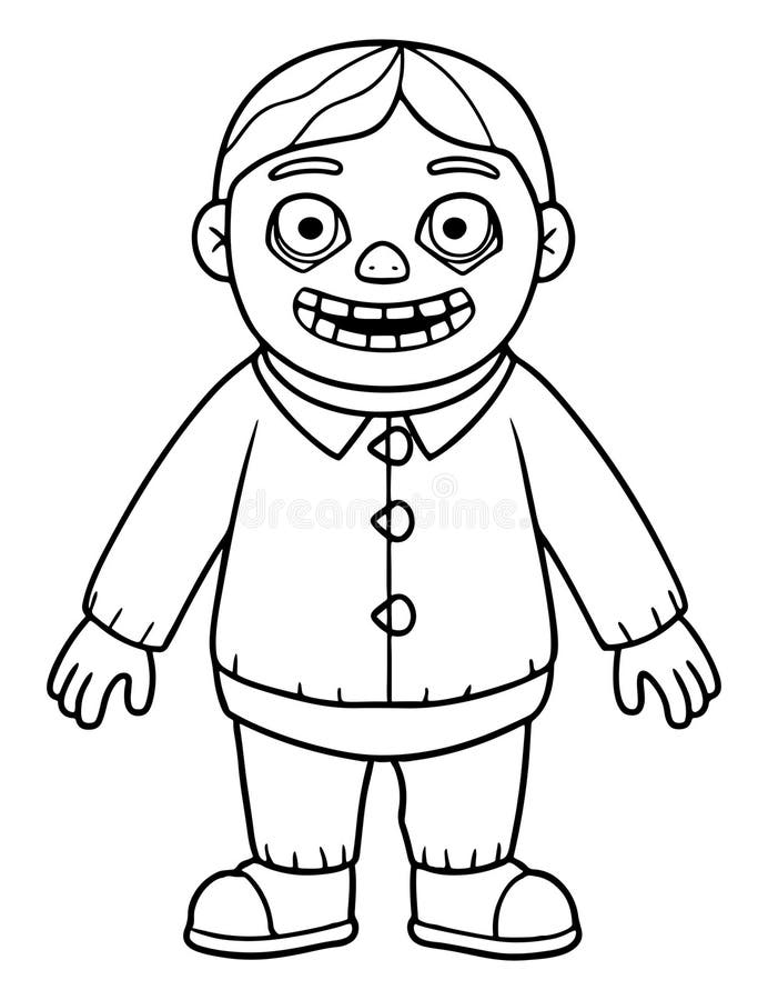 Zombie Apocalypse Coloring Page for Kids Stock Vector - Illustration of ...