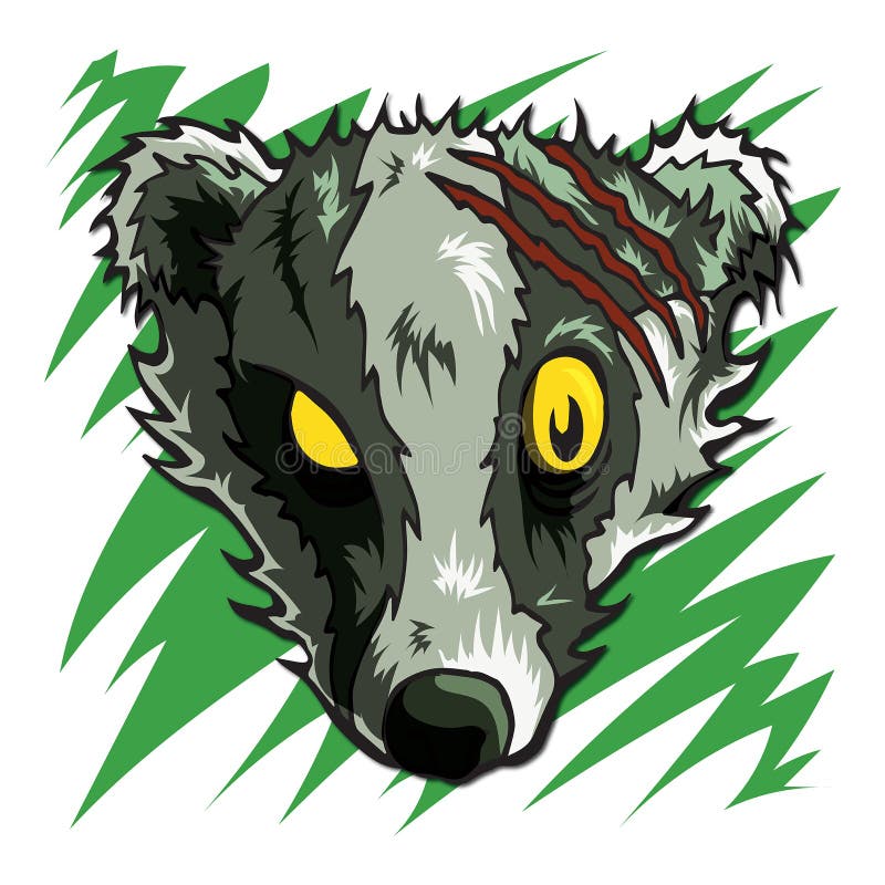 Zombie Badger Horror Halloween Stock Illustration - Illustration of ...
