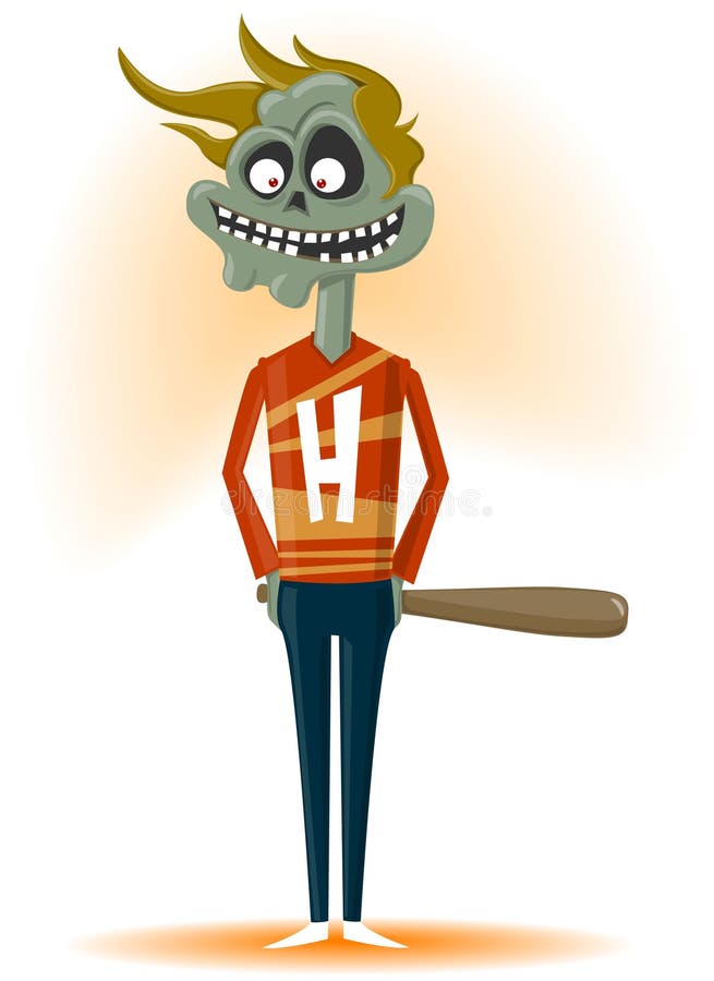 Zombie Baseball Vector Cartoon Stock Vector - Illustration of isolated ...
