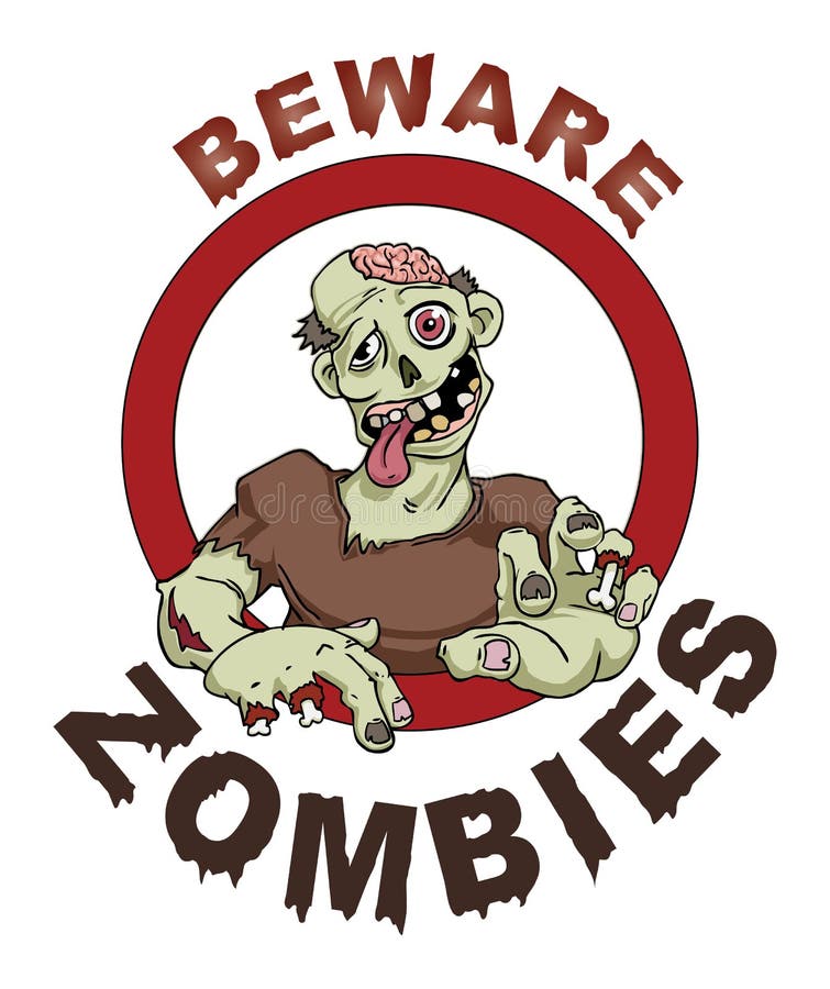 Beware Of Zombies Poster With Undead Monsters Stock Vector ...