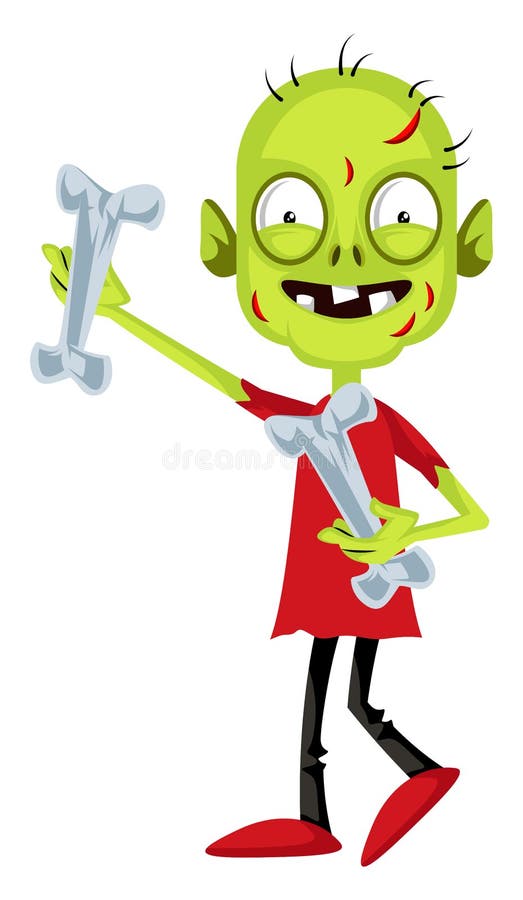 Zombie with Bones, Illustration, Vector Stock Vector - Illustration of ...
