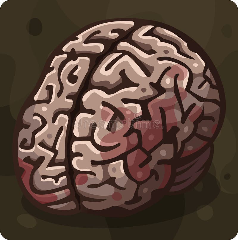 Zombie brain with blood stock vector. Illustration of symbol - 59341797