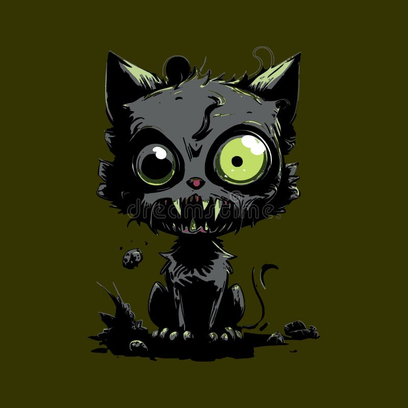 Zombie Cat Sketch stock vector. Illustration of graphic - 272735569