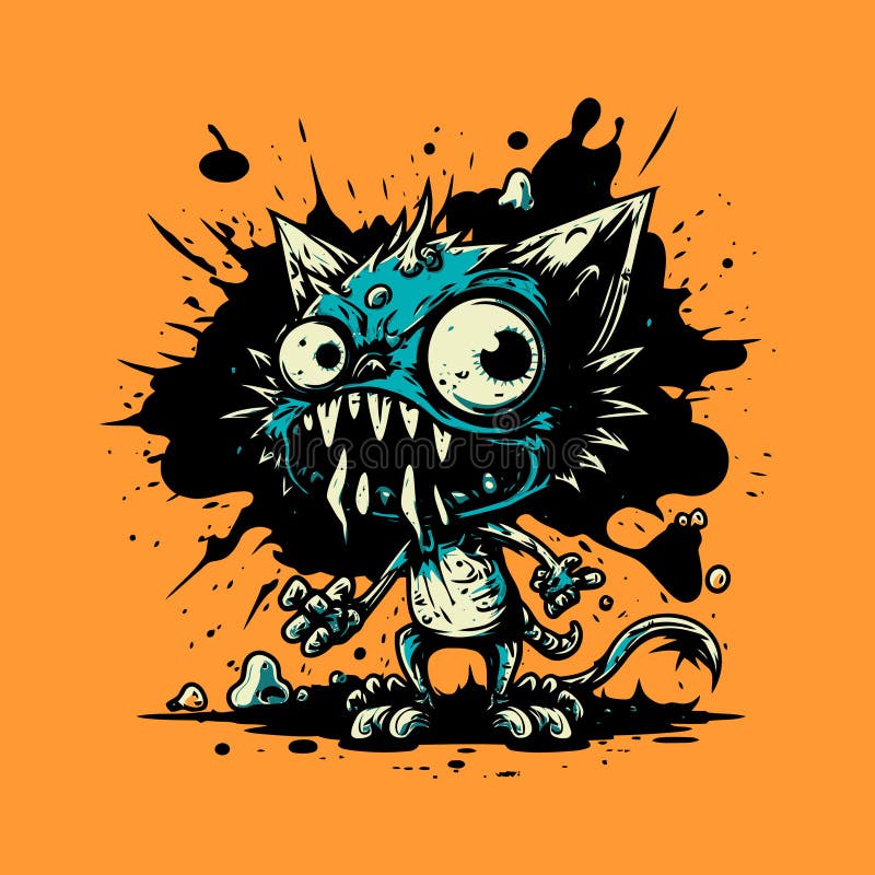 Zombie Cat Vector Illustration Stock Vector - Illustration of design ...
