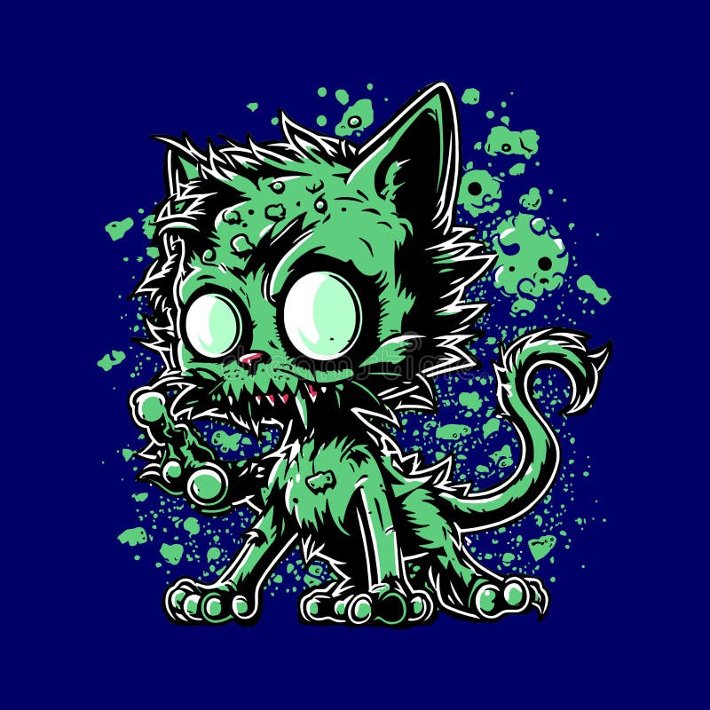 Zombie Cat Vector Illustration 227 Stock Vector - Illustration of ...